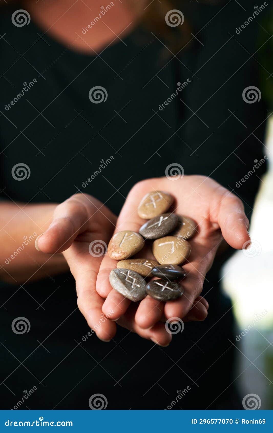 Stone Runes in a Woman& X27;s Hand Stock Photo - Image of religion ...