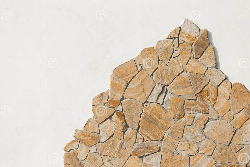 Stone Sample Rough Mountain Rock Solid Object Grey on White Light Wall ...