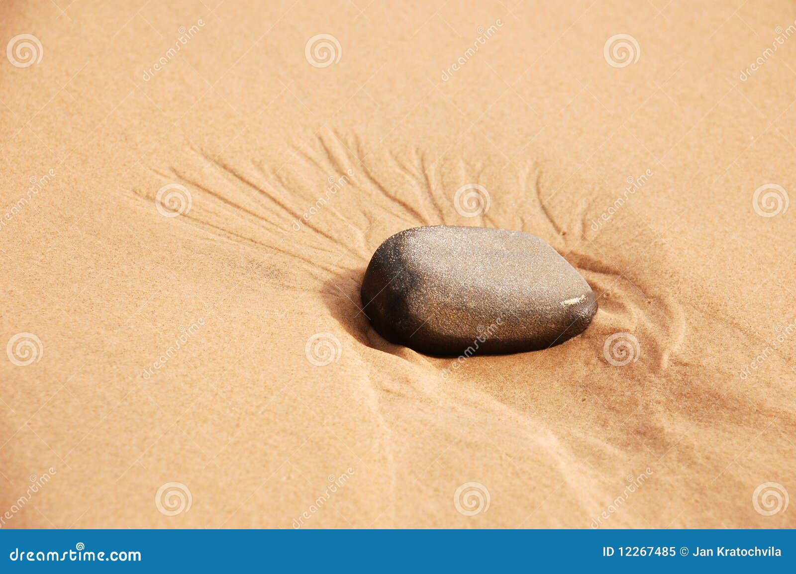 Stone in sand stock image. Image of nature, horizontal - 12267485