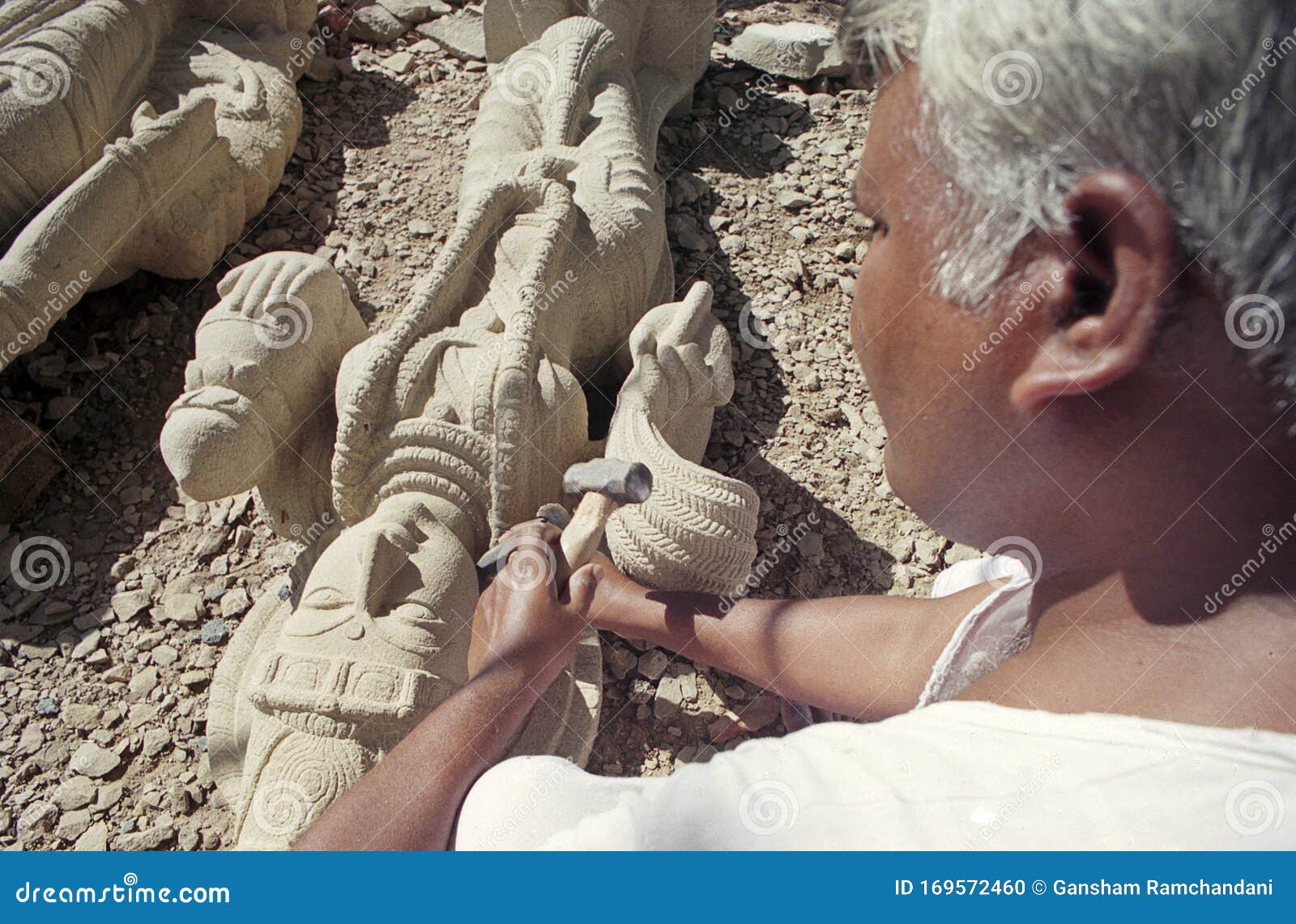 Stone Sculptor Carving an Idol for Temple in India Editorial Image ...