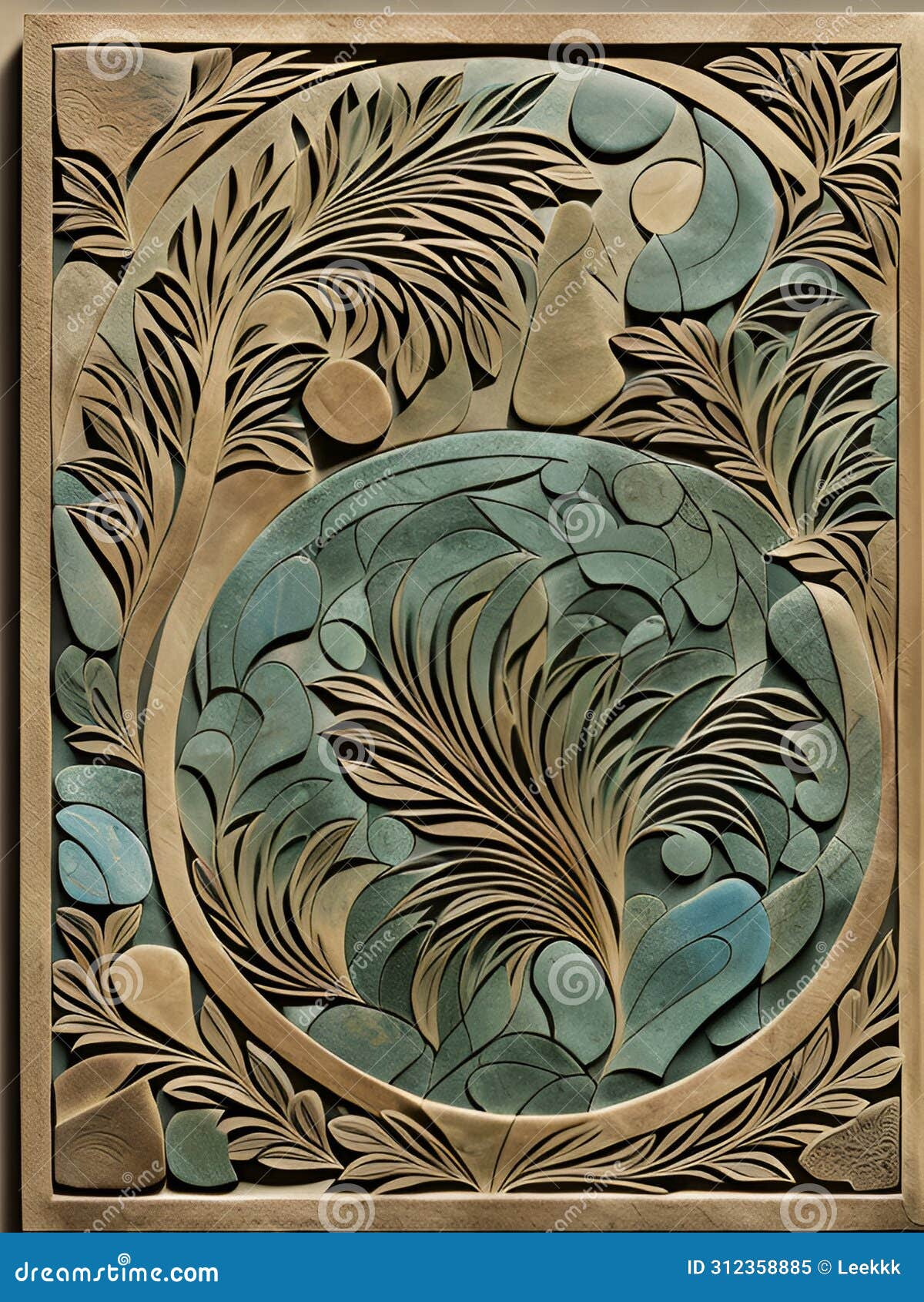 Stone Sculpture Relief Art Decorative Painting Stock Illustration ...