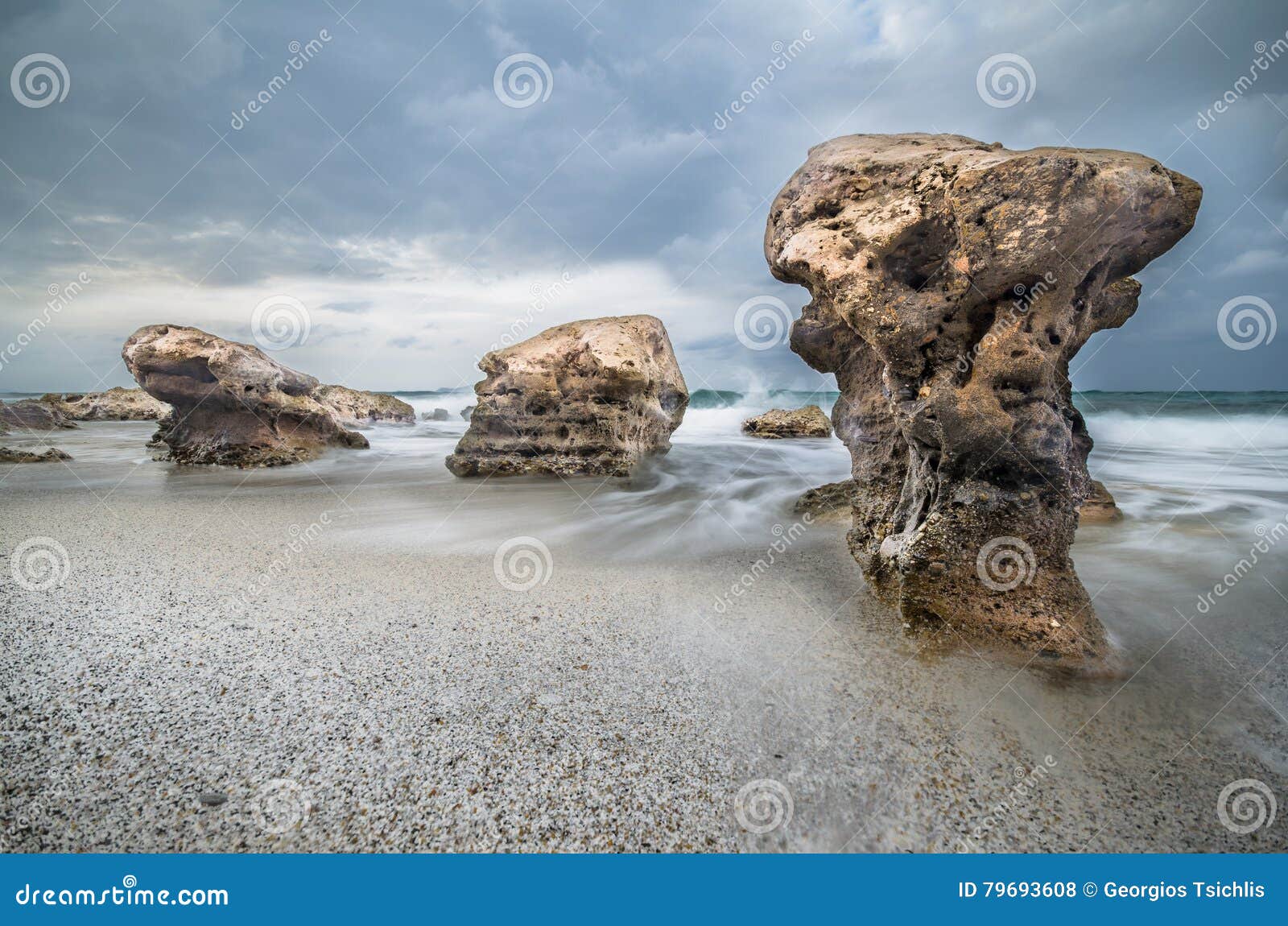 Stone Sculptures Formed by the Waves. Stock Photo - Image of nature ...