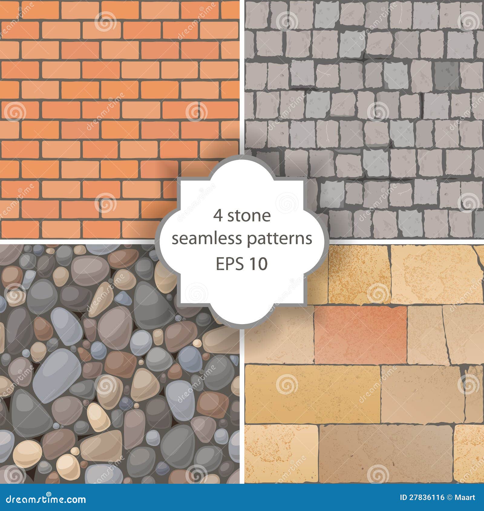Stone seamless patterns stock vector. Illustration of rock - 27836116