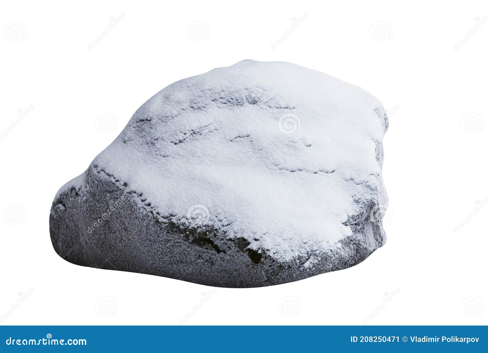 Stone with Snow Isolated on White Background. Element for Design Stock ...