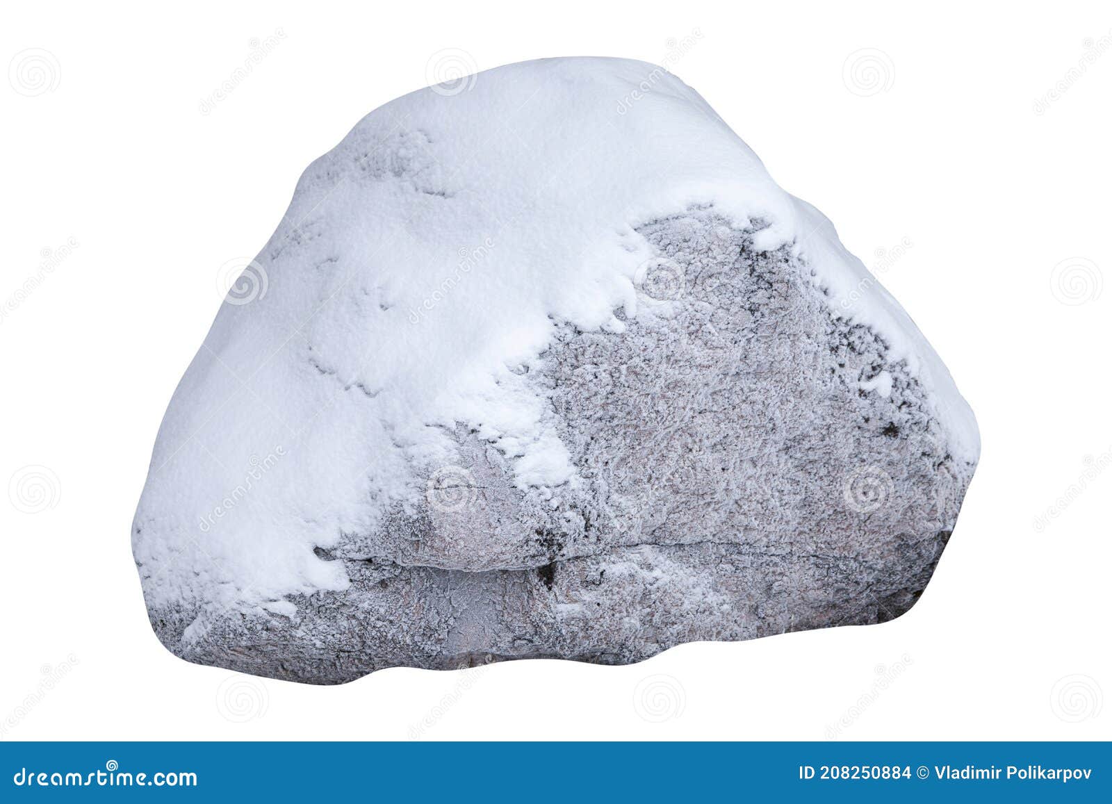 Stone with Snow Isolated on White Background. Element for Design Stock ...