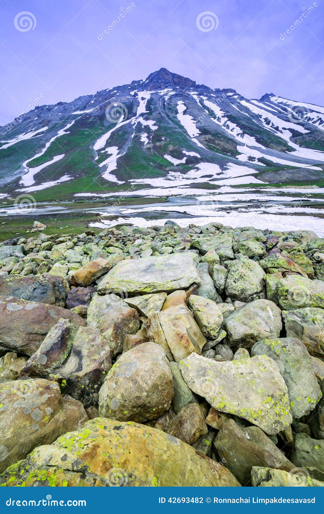 Stone with snow mountain stock photo. Image of beautiful - 42693482