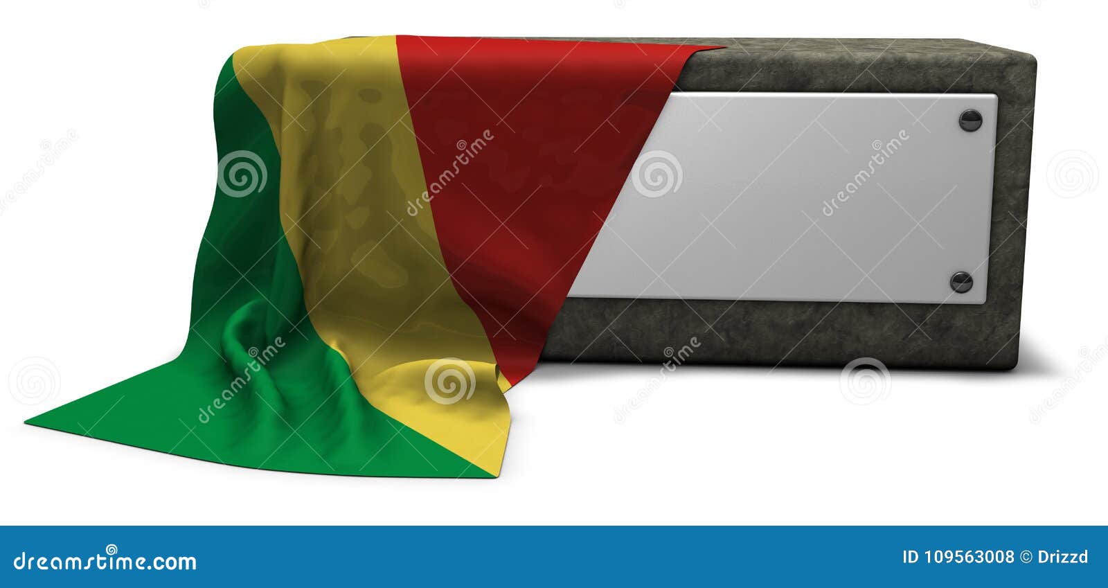 Stone Socket and Flag of the Congo Stock Illustration - Illustration of ...