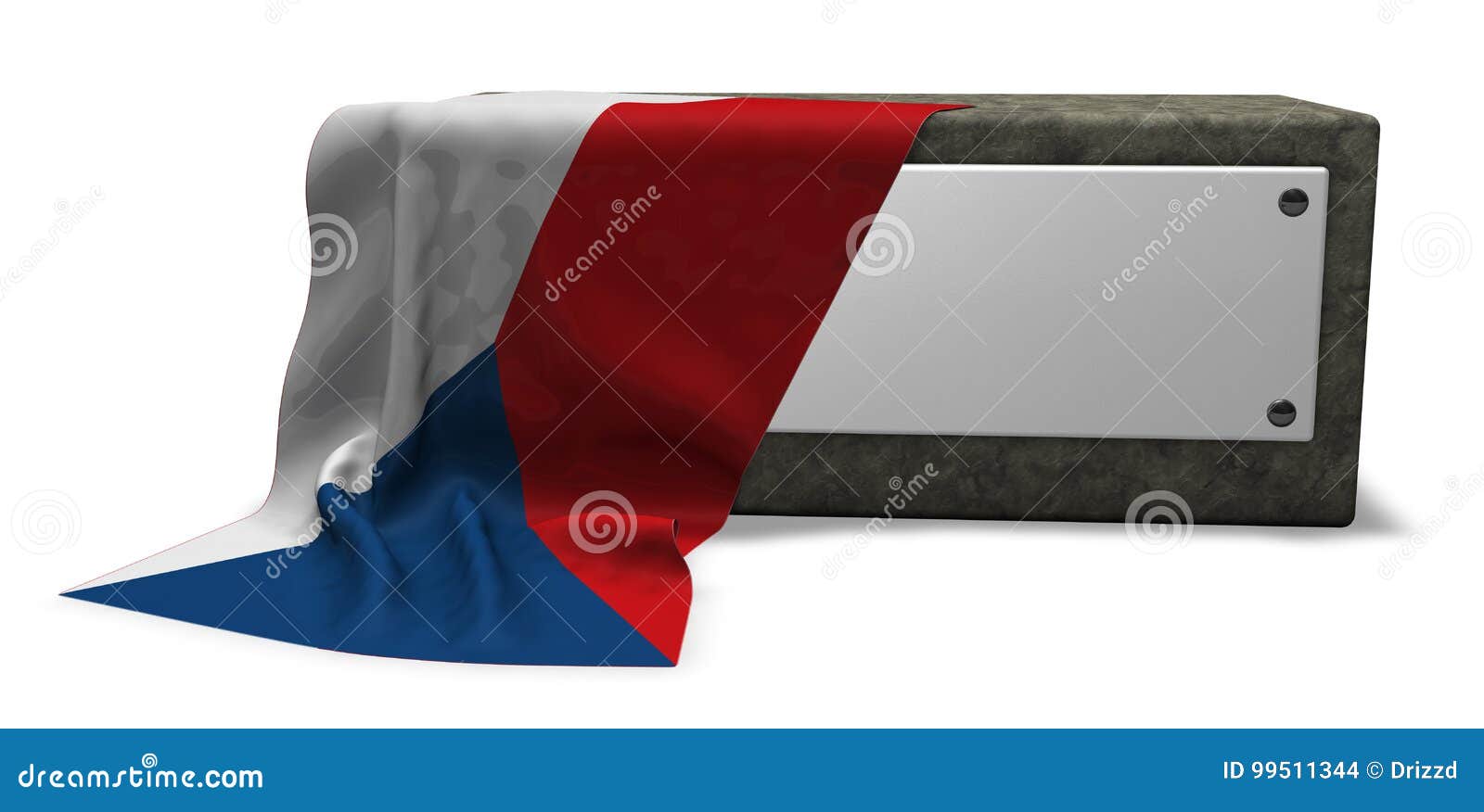 Stone Socket and Flag of the Czech Republic Stock Illustration ...