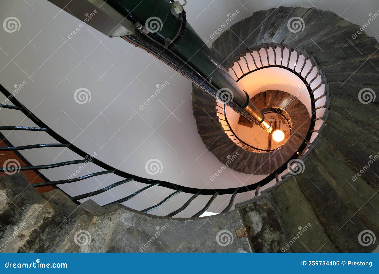 Stone Spiral Staircase from Below. Stock Photo - Image of cantilever ...