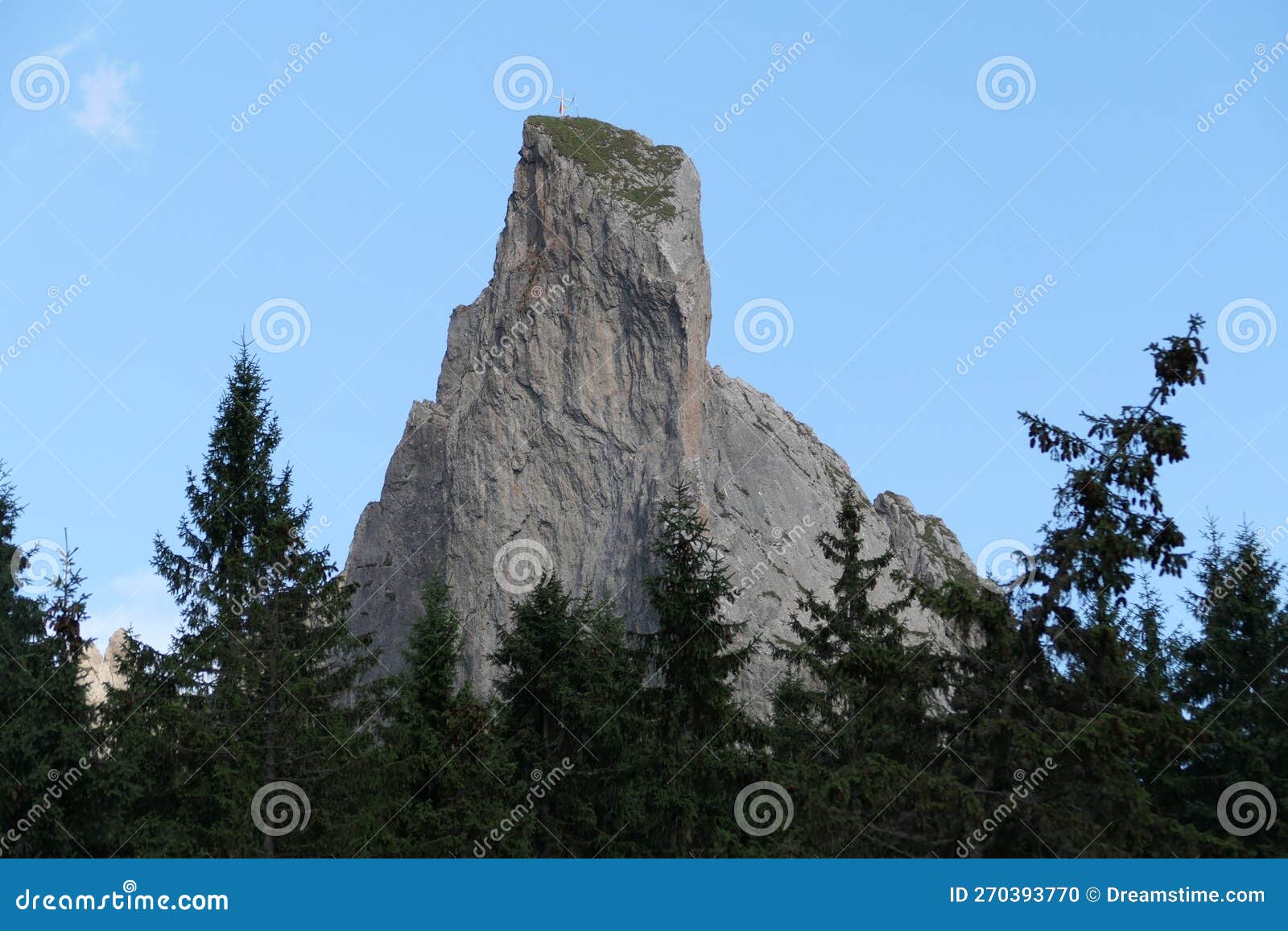 A Stone Spur Surrounded by Forest Stock Photo - Image of ridge, hard ...