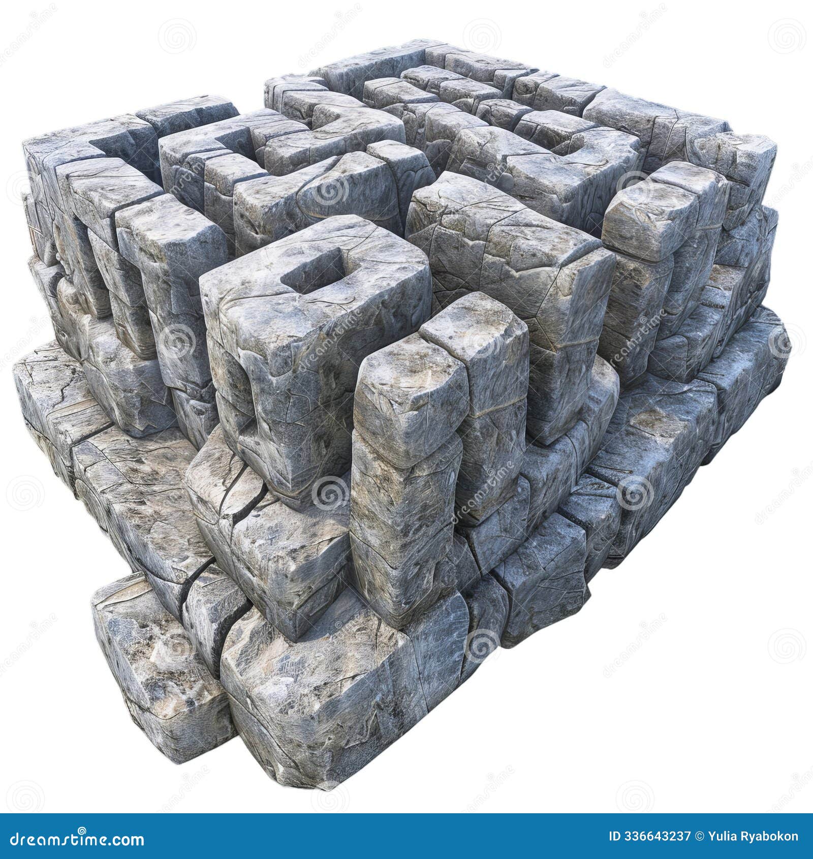 Stone Square Labyrinth Maze Puzzle Representing Problem Solving Stock ...