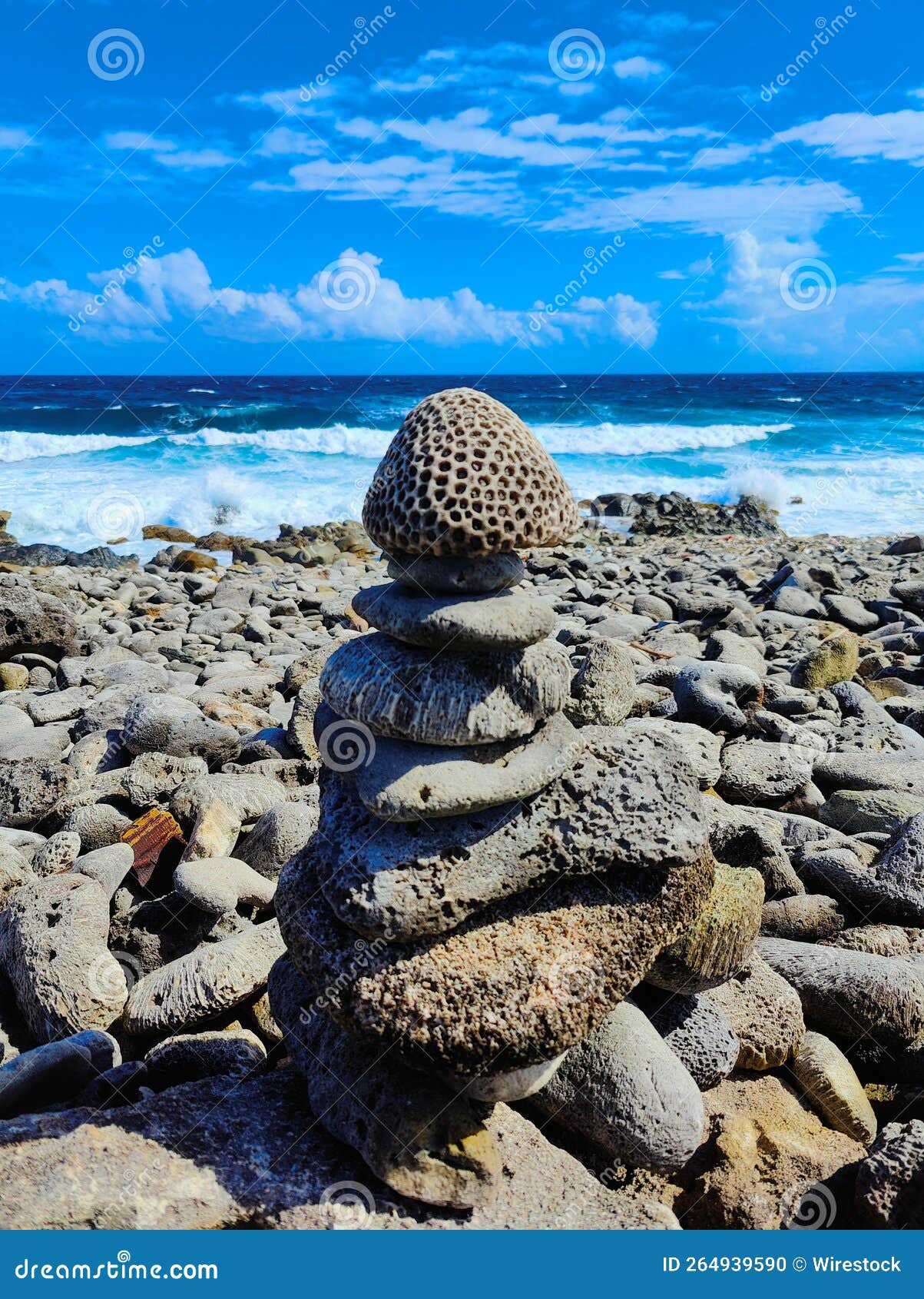 Stone Stack in Aruba Island Stock Photo - Image of environment, rock ...