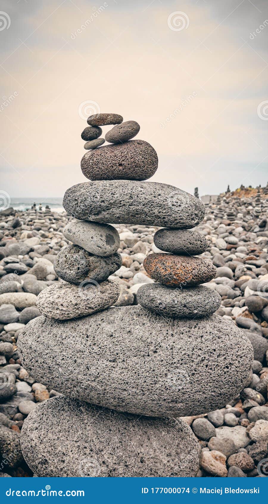 Stone Stack on a Beach, Balance Concept Stock Photo - Image of outdoors ...