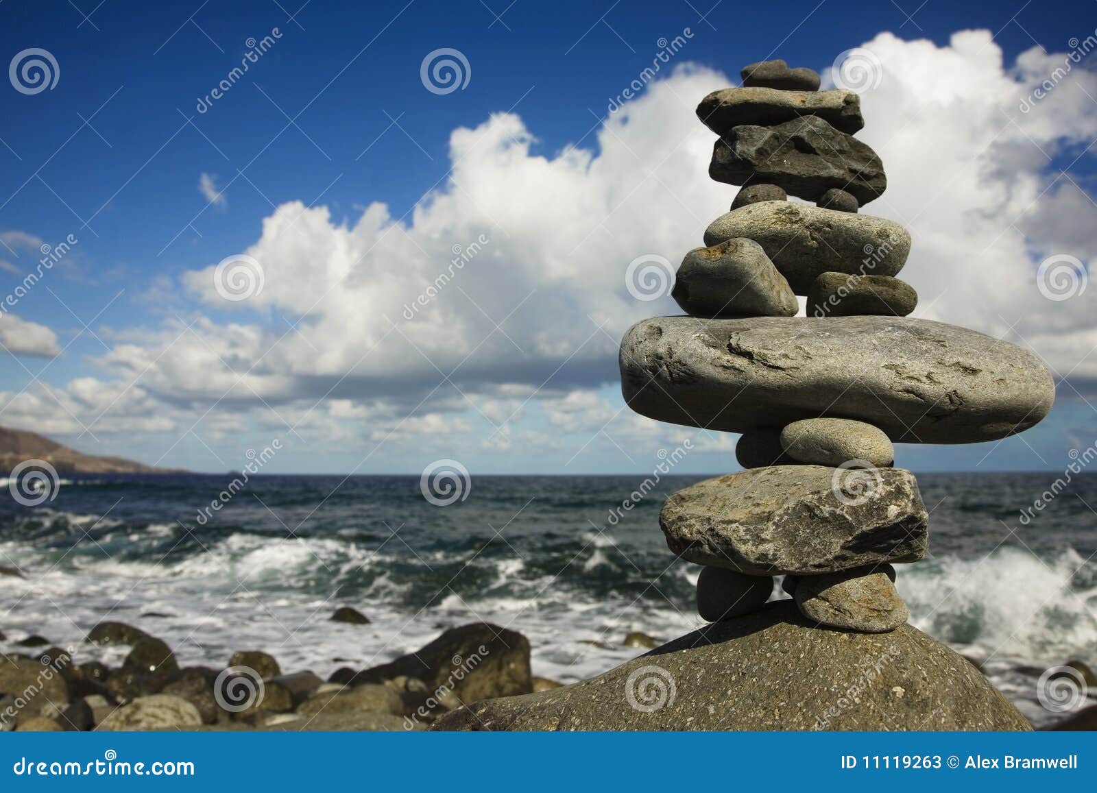 Stone Stack on the Shore stock image. Image of oriental - 11119263