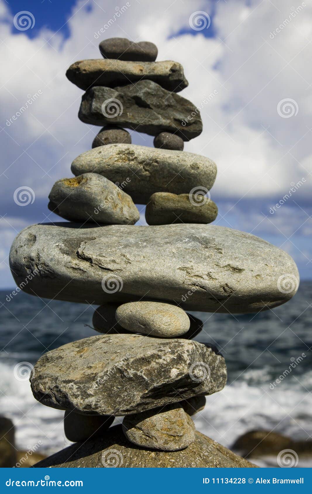 Stone Stack on the Shore stock photo. Image of stacked - 11134228