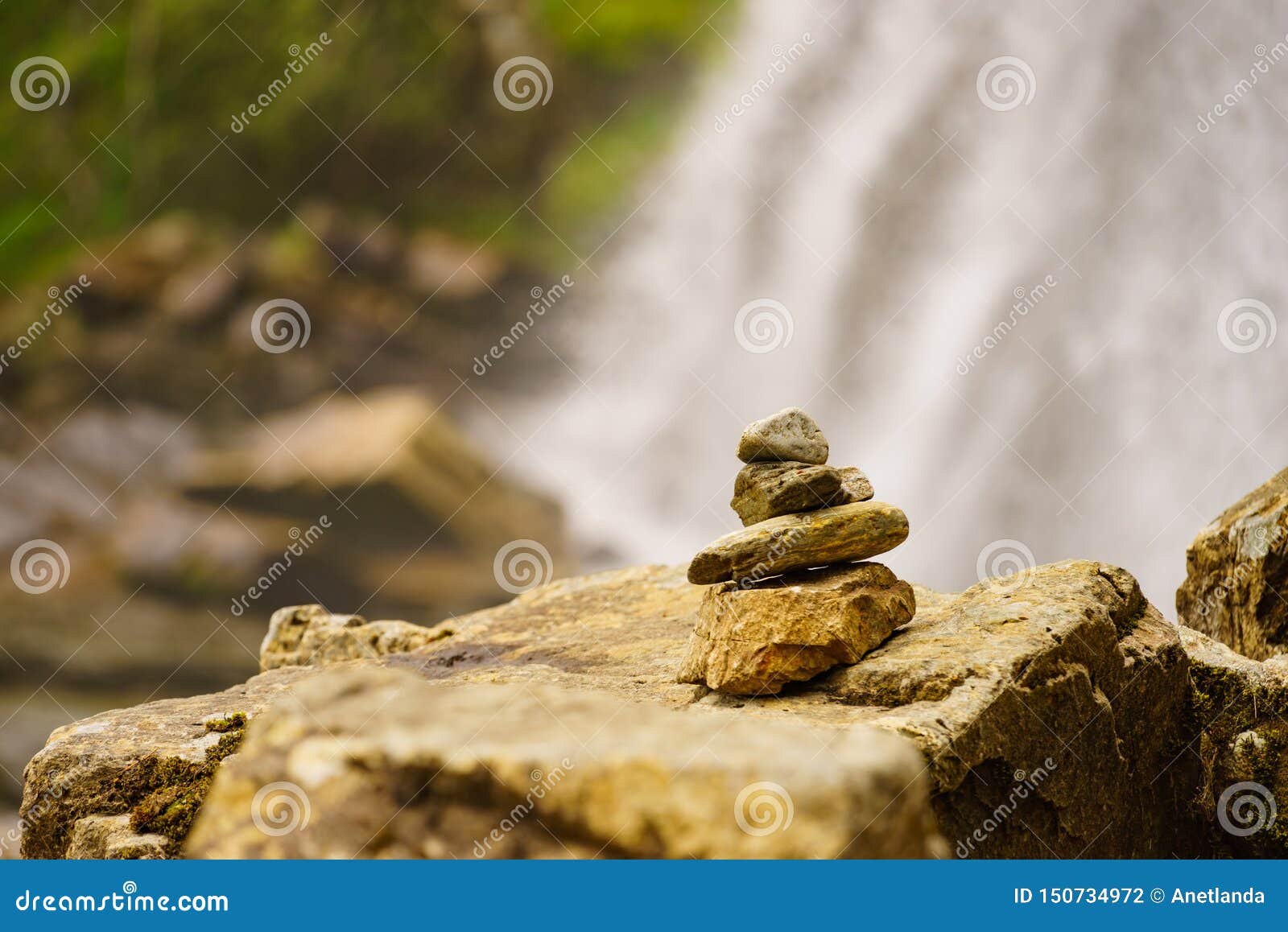 Stone Stack and Waterfall, Norway Stock Photo - Image of svandalsfoss ...