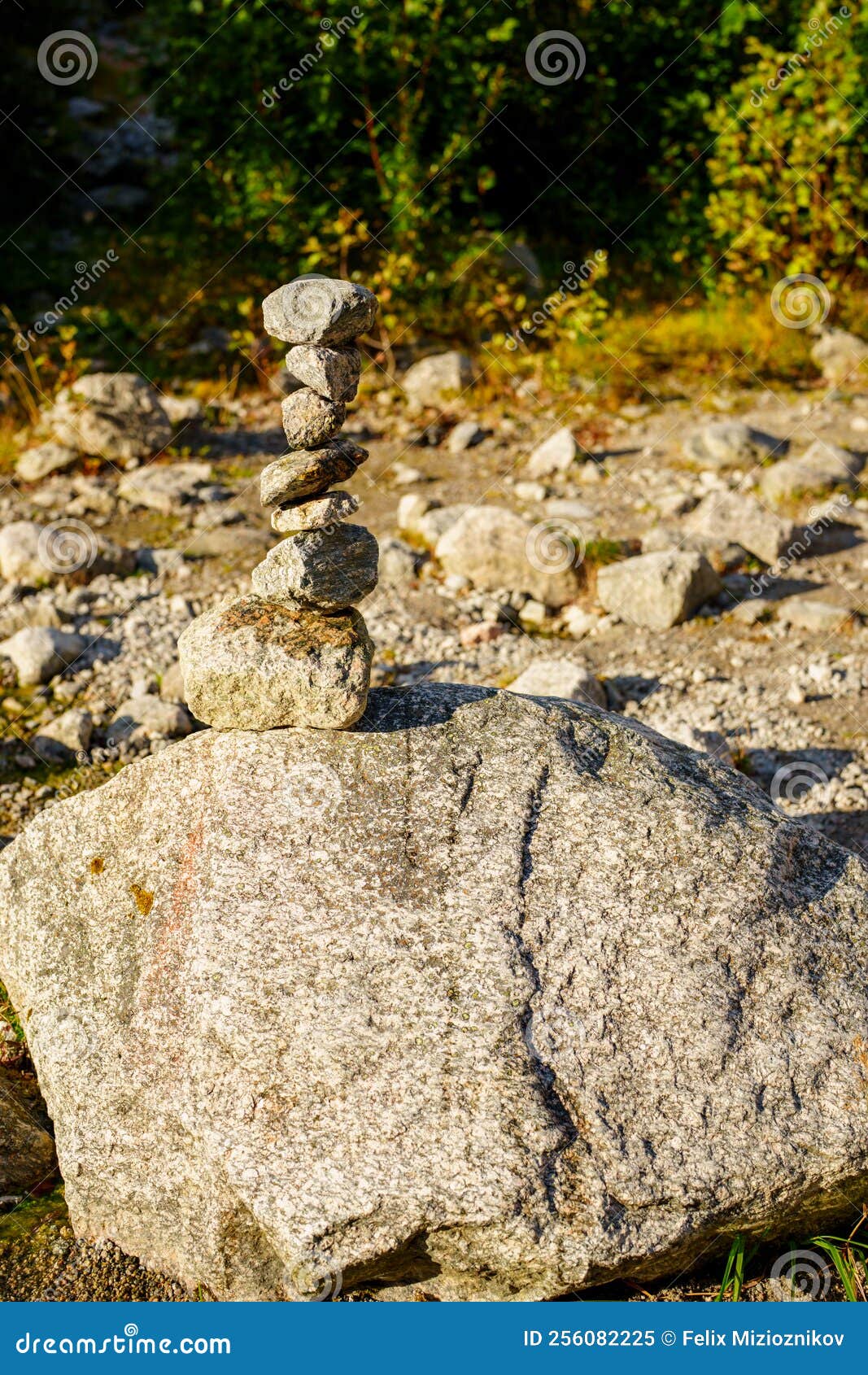 Stone Stacking with Rocks in Nature Stock Image - Image of balance ...