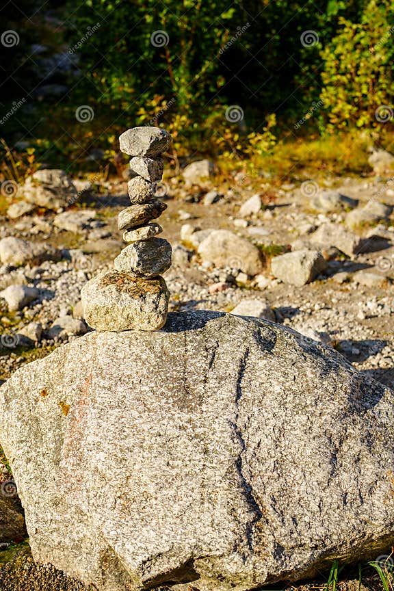 Stone Stacking with Rocks in Nature Stock Image - Image of balance ...