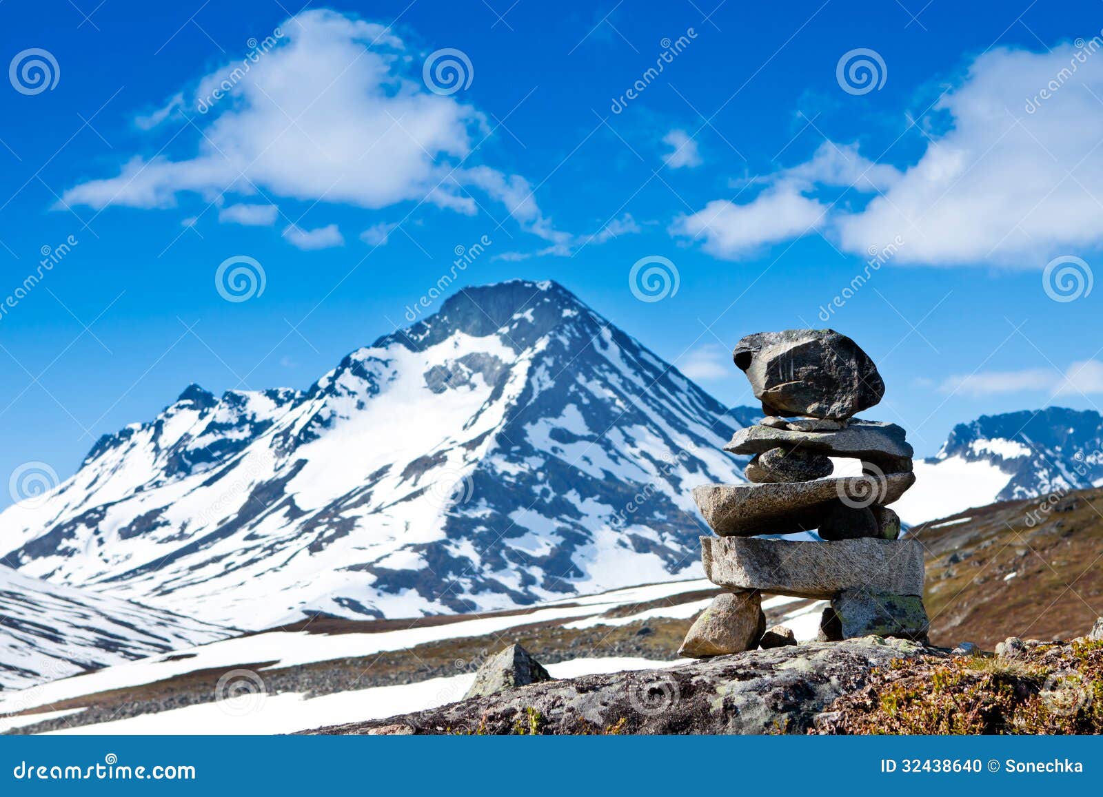 Stone Stacks High in the Mountains Stock Photo - Image of meditation ...