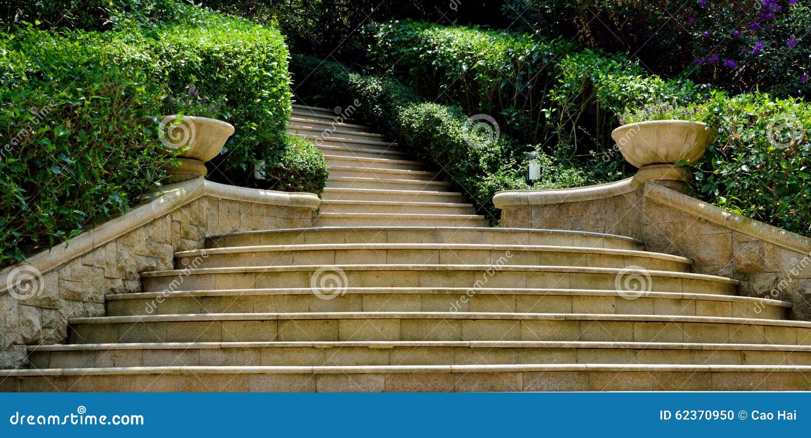 Stone Stage among Plant with Decoration Stock Photo - Image of layer ...