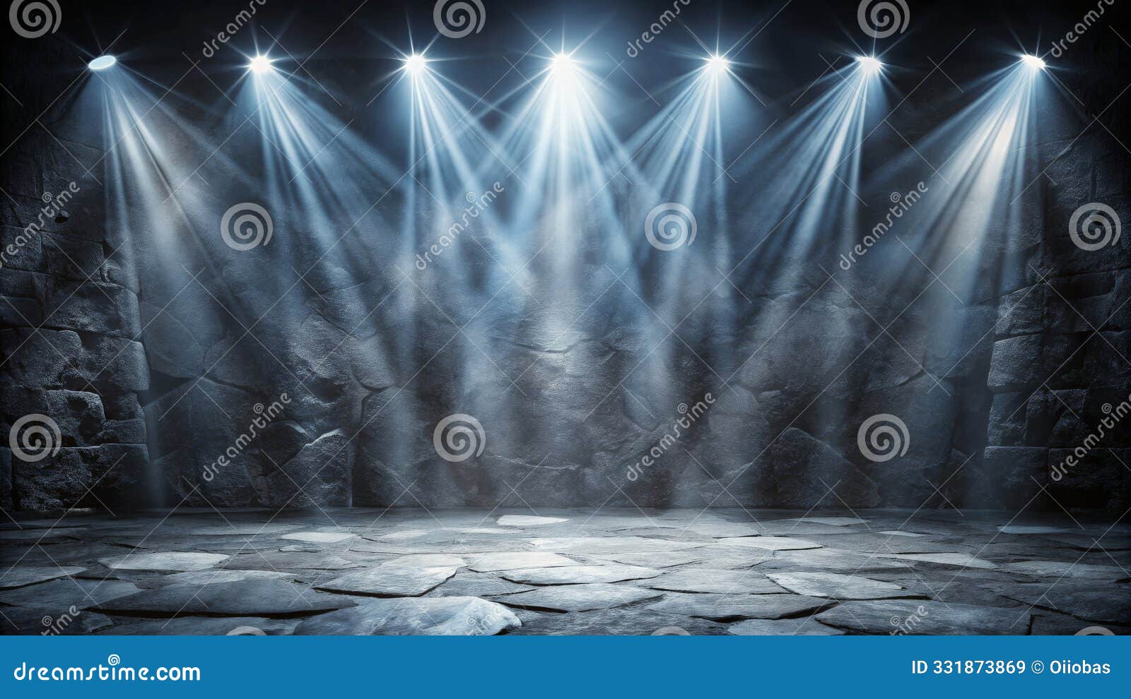 Stone Stage with Spotlights, Stone, Stage, Spotlight, Dark Stock ...