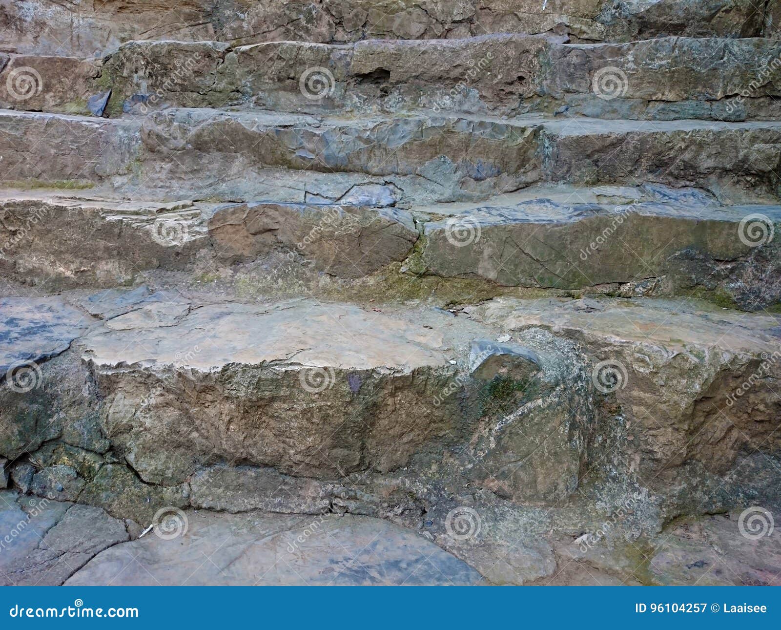 Stone Stair with Cemented Grey Steps Pattern. Brown Staircase Ri Stock ...