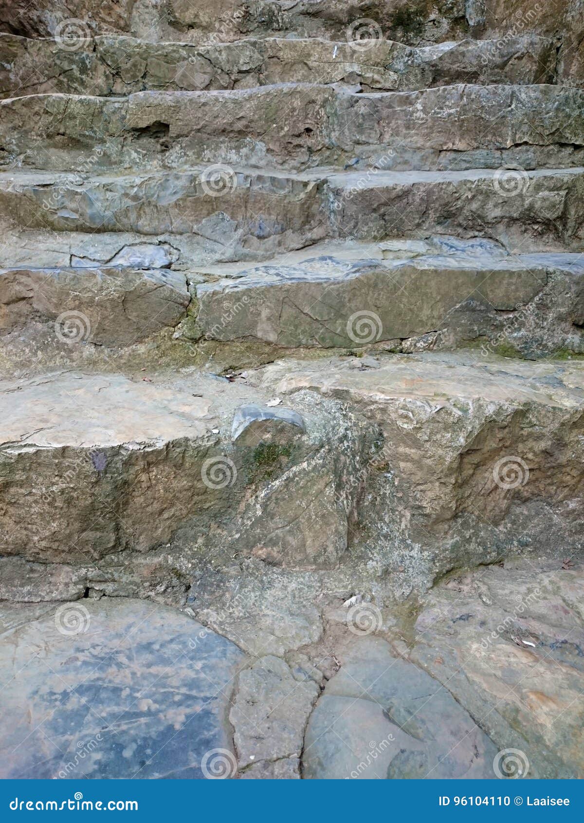Stone Stair with Cemented Grey Steps Pattern. Brown Staircase Ri Stock ...