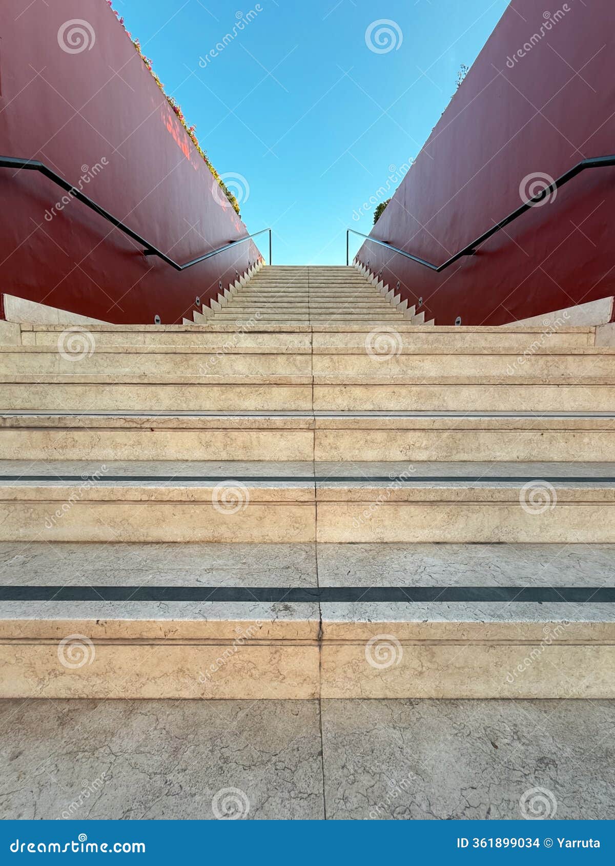 Stone Staircase on a Blue Summer Sky Background Stock Photo - Image of ...