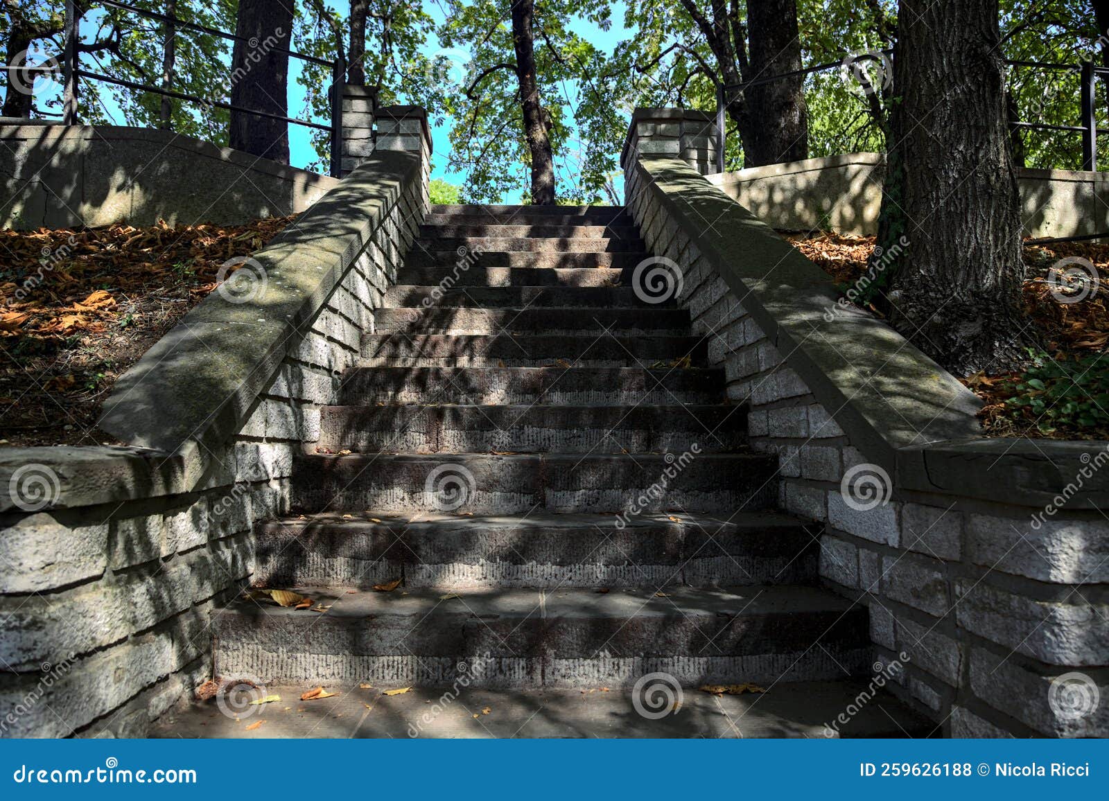 Stone Staircase by the Edge of a Slope Stock Photo - Image of ...