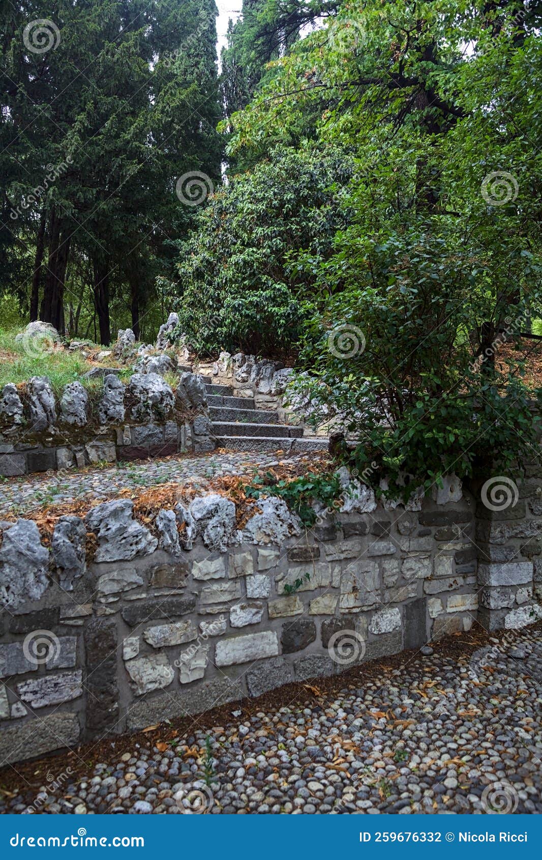 Stone Staircase by the Edge of a Slope Stock Photo - Image of ...