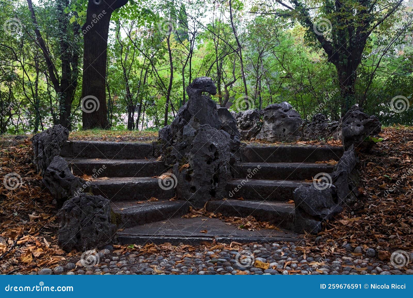 Stone Staircase by the Edge of a Slope Stock Image - Image of ...