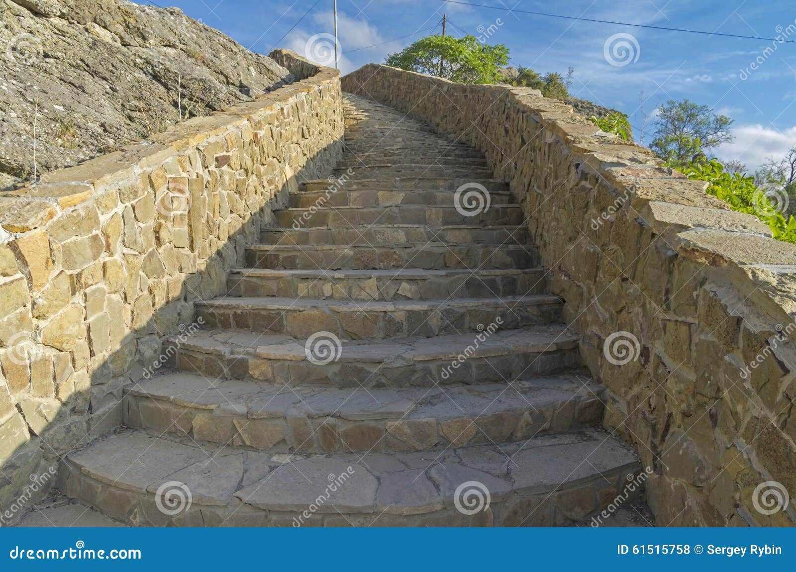 A Stone Staircase on the Hillside. Stock Photo - Image of stairway ...