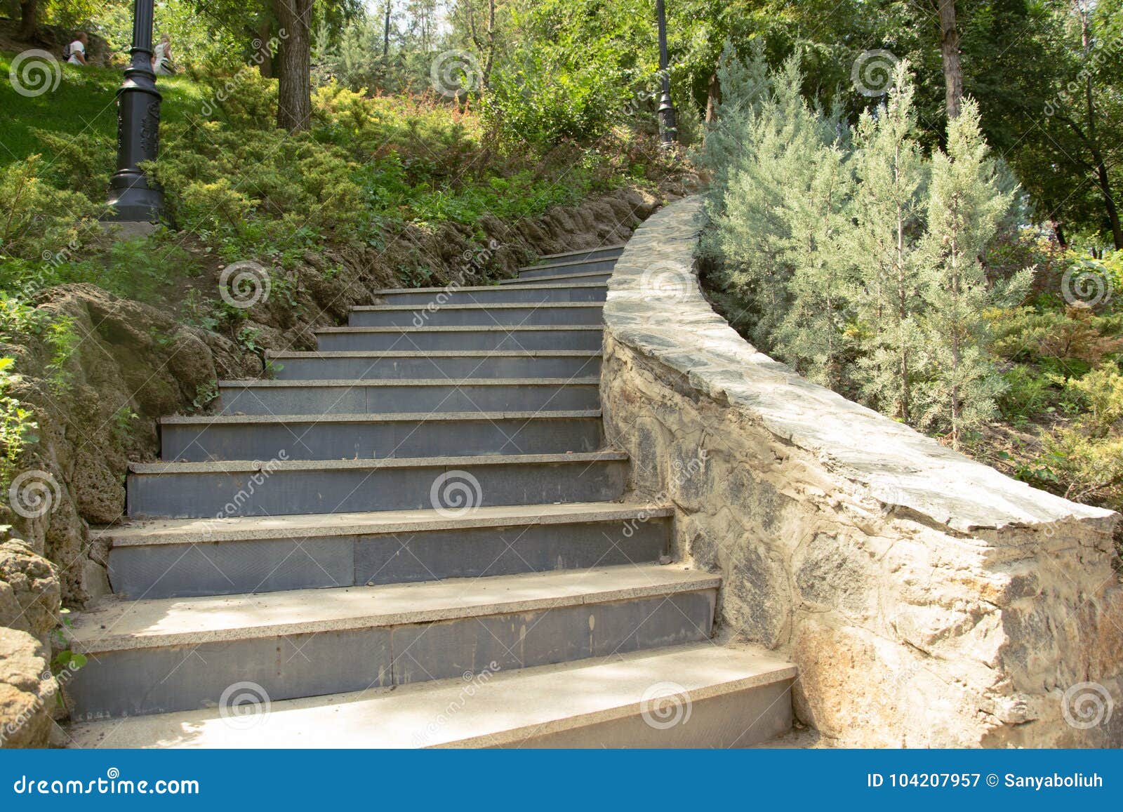 Stone Staircase in the Park Stock Image - Image of natural, hike: 104207957