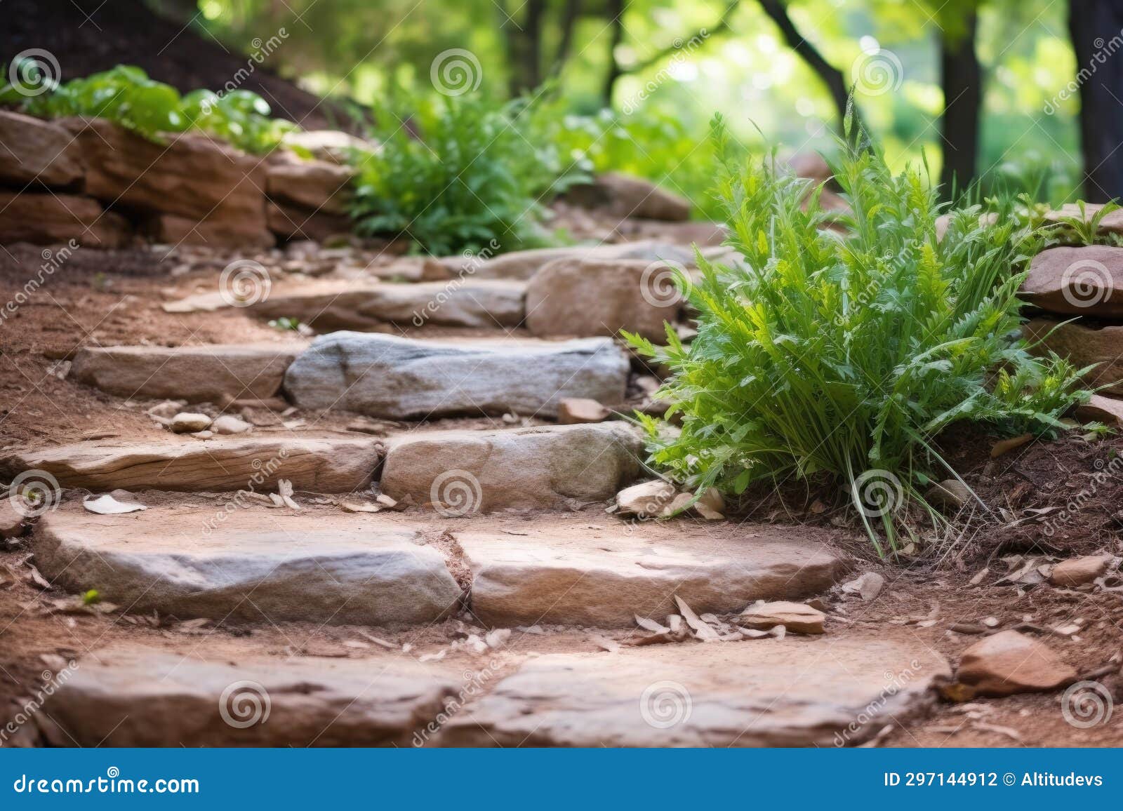 Stone Staircase Slowly Emerging from the Soil Stock Photo - Image of ...