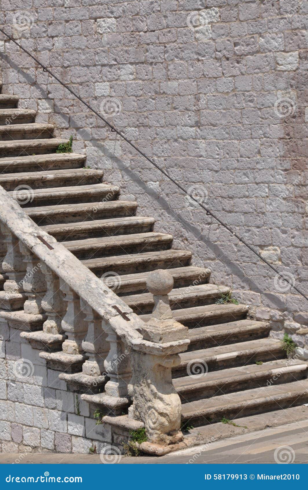Stone Stairs Along the Wall Stock Image - Image of outdoor ...