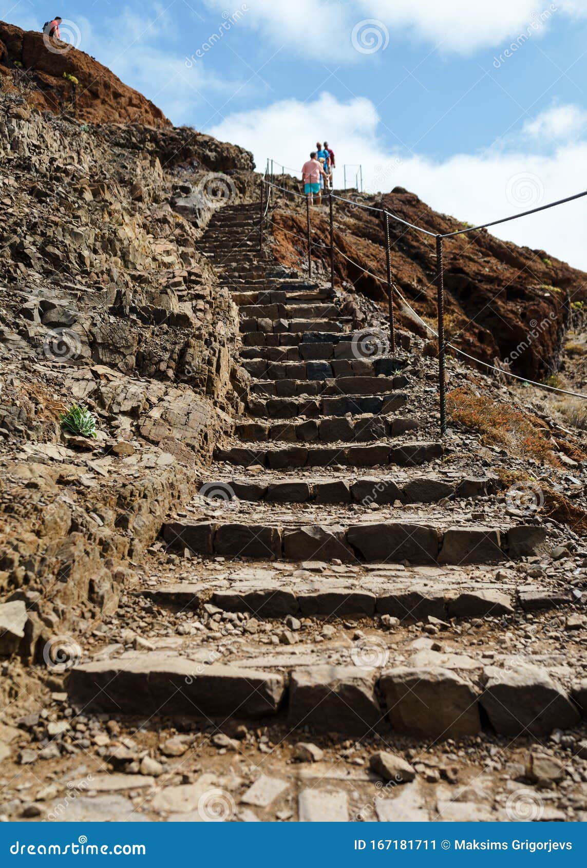 Stone Stairs in Mountain Trekking and Hiking Path, Trail Stock Image ...