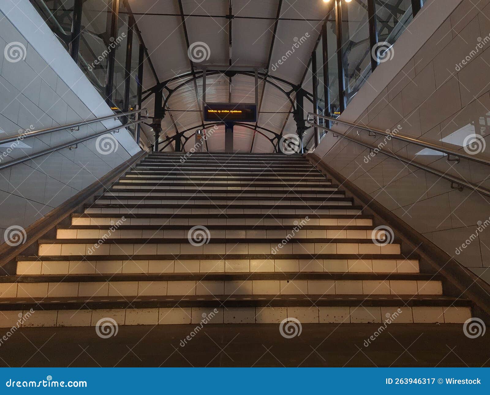 Stone Stairs at the Train Station Stock Image - Image of lights ...