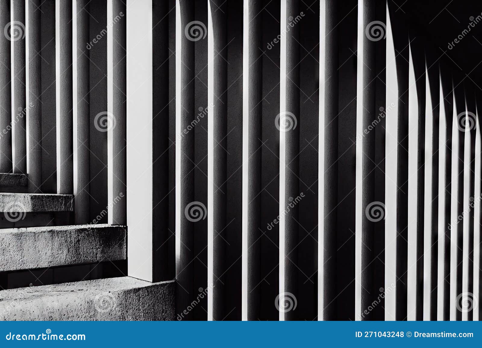 Stone Stairs with Vertical Illuminated Stripes on Adjacent Wall Stock ...
