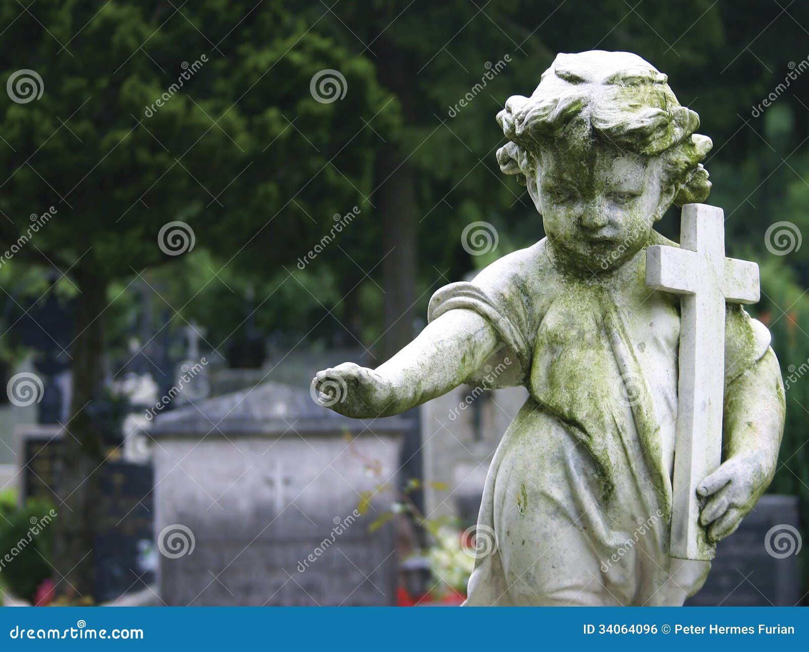 Stone Statue Child stock photo. Image of birth, boneyard - 34064096