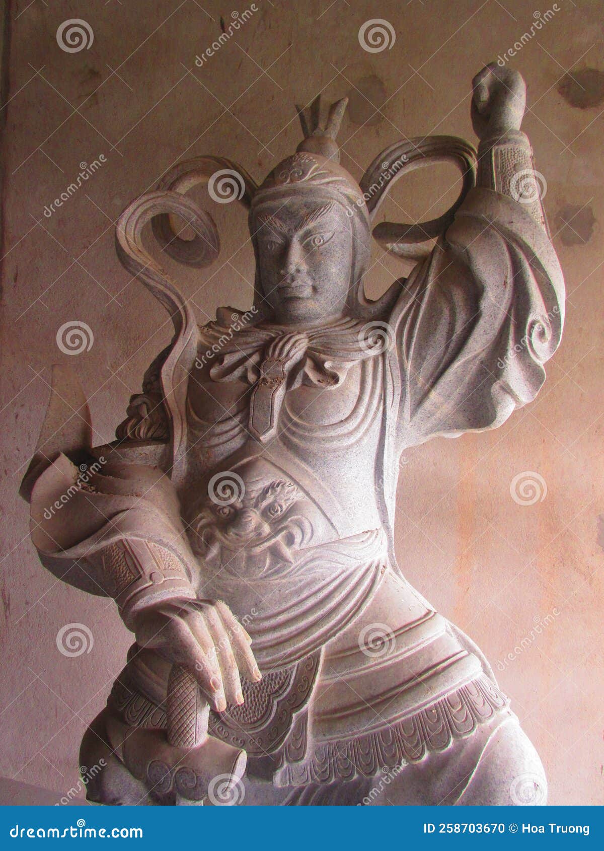 Stone Statue of a Dharma Protector in the Temple. Stock Photo - Image ...