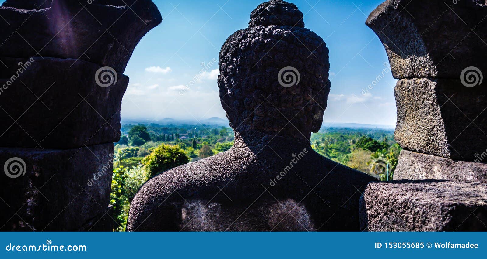 Statue at Borobudur Temple, Java, Indonesia Stock Image - Image of ...