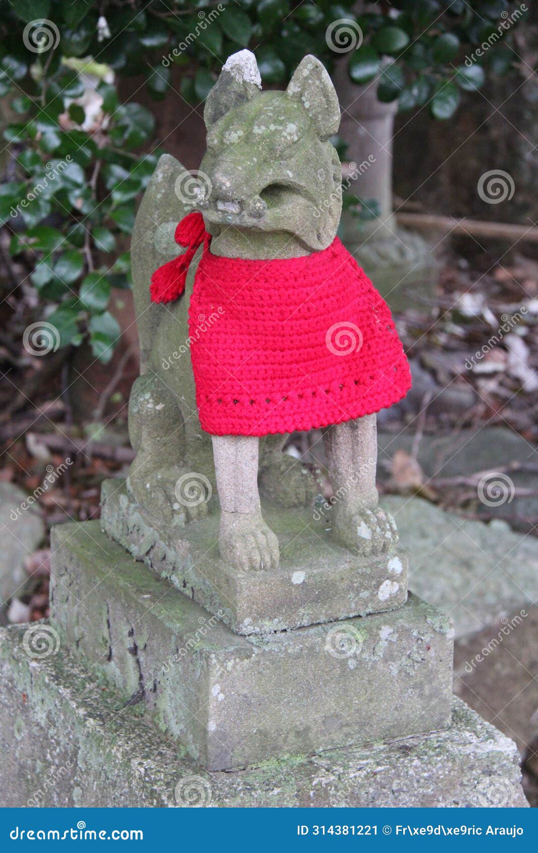 Stone Statue of a Fox in a Temple in a Park in Tottori (japan) Stock ...