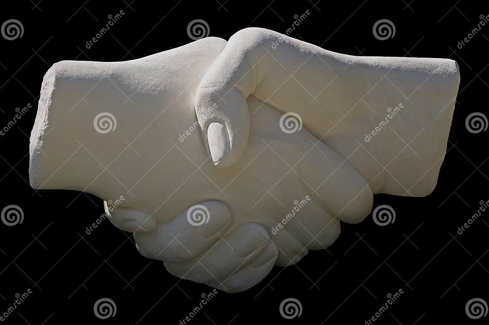 Stone statue handshake stock image. Image of honor, business - 4576473