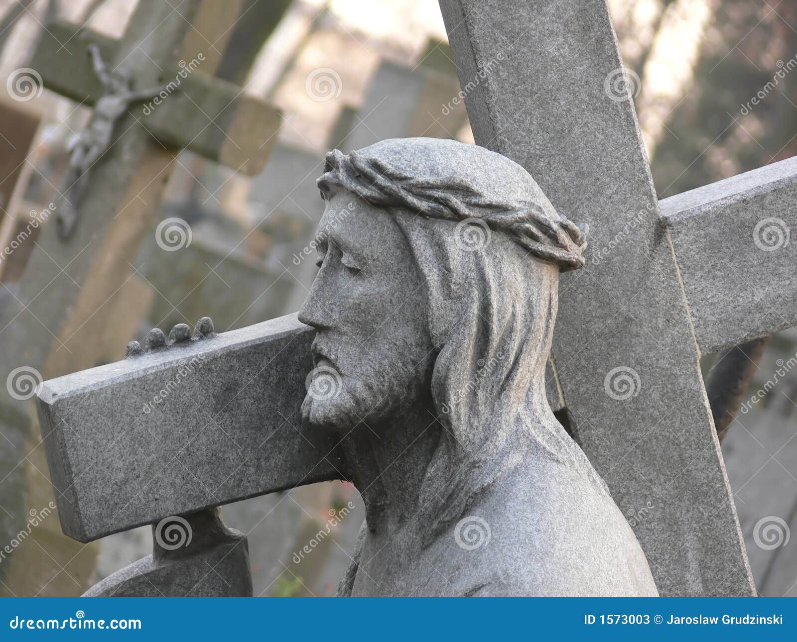 Stone statue of Jesus stock image. Image of loneliness - 1573003