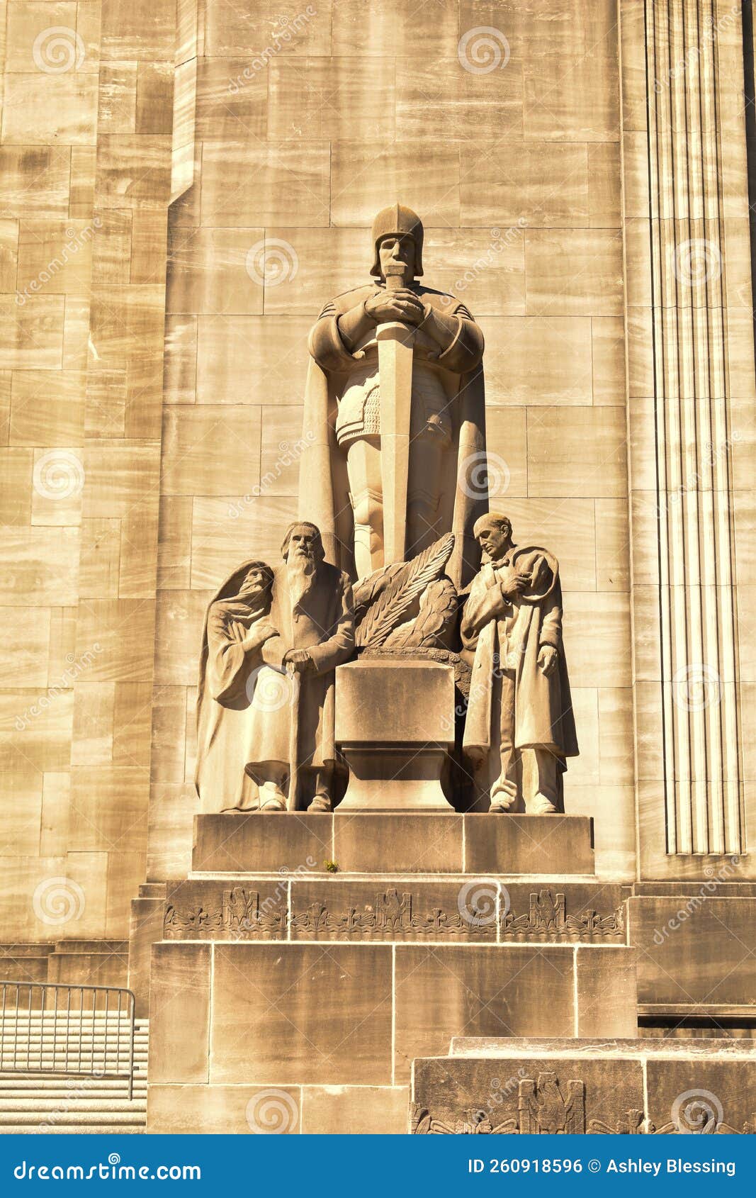 Stone Statue of Knight and Sword Stock Photo - Image of history, temple ...