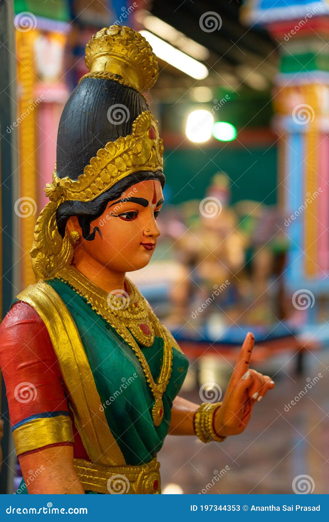 Stone Statue of a Lady God at a Temple Stock Image - Image of hindu ...