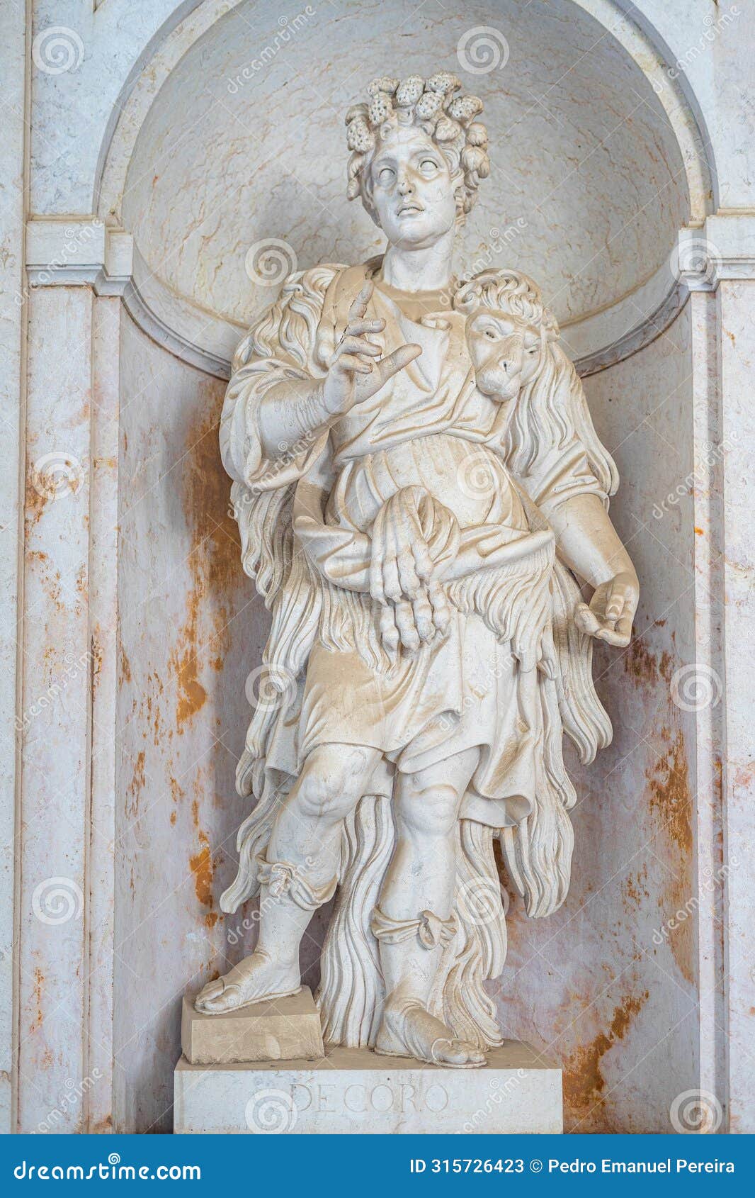 Stone Statue Representing Decorum Inside the Ajuda Palace in Lisbon ...