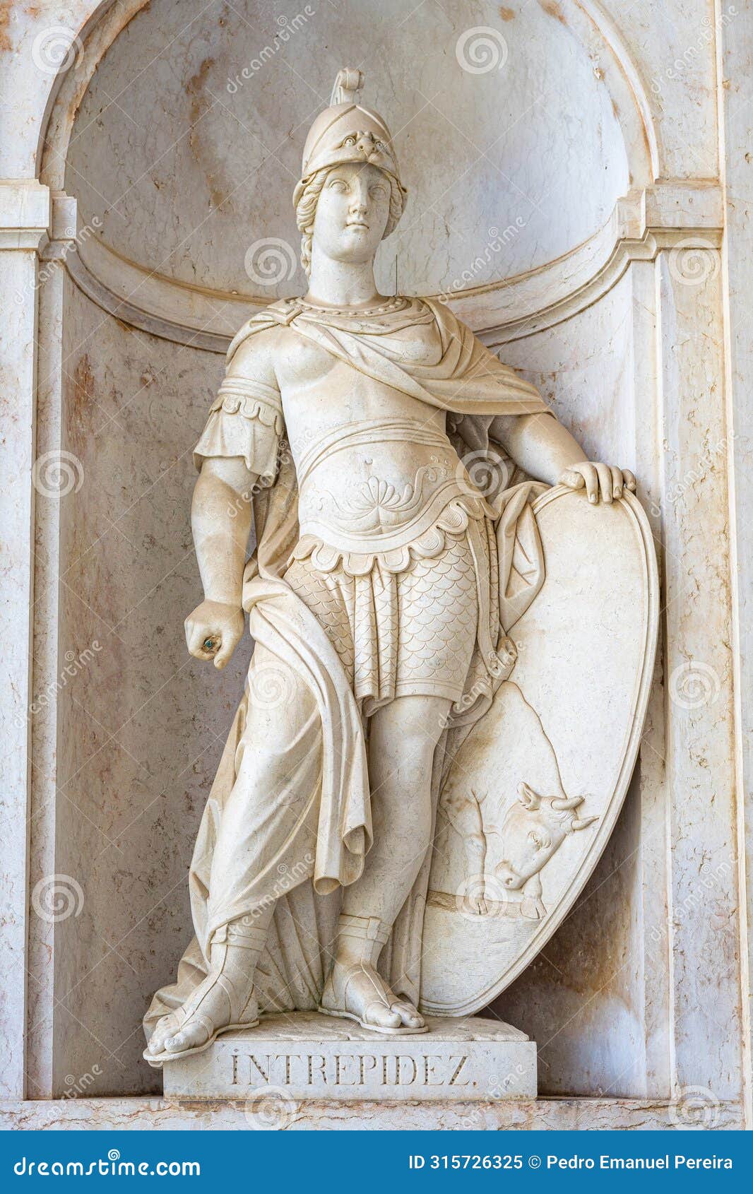 Stone Statue Representing Intrepidity Inside the Ajuda Palace in Lisbon ...