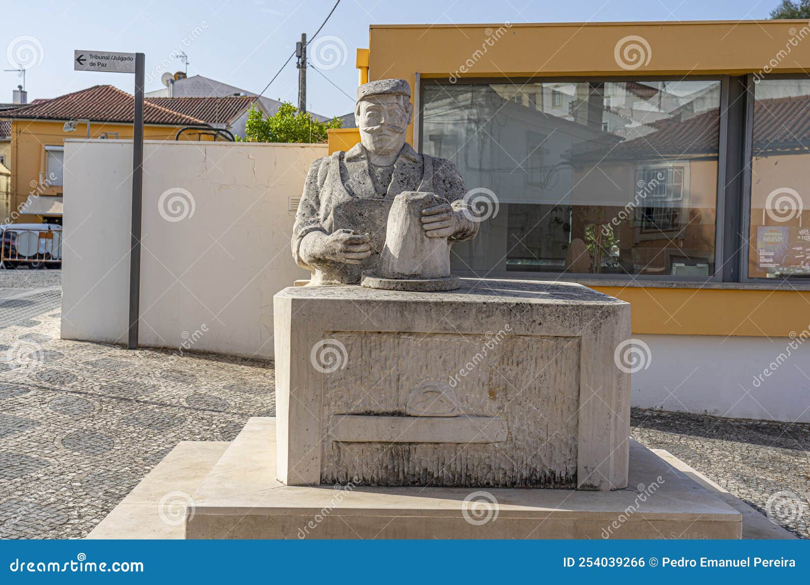 Stone Statue Representing the Potter of Miranda Do Corvo. Editorial ...