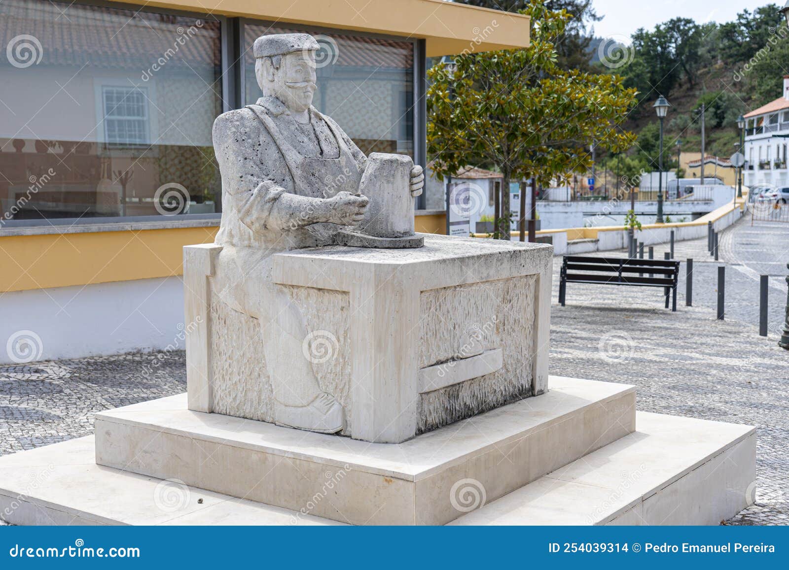 Stone Statue Representing the Potter of Miranda Do Corvo. Editorial ...